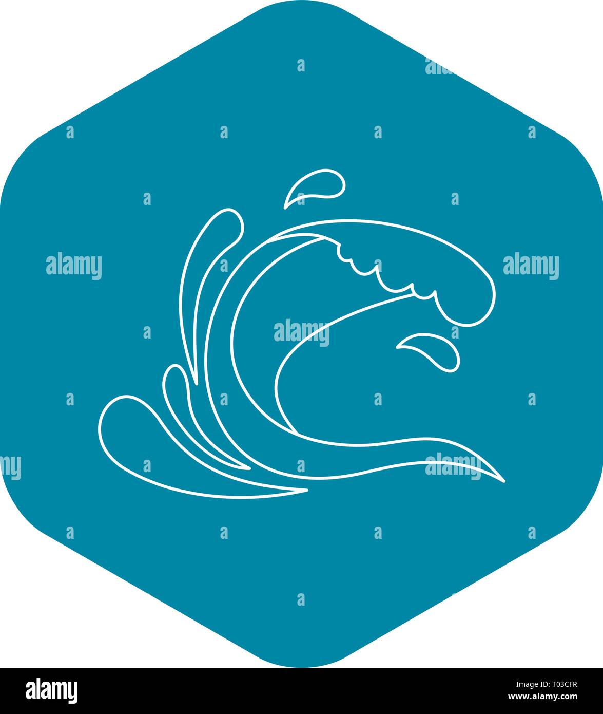 Water wave splash icon, outline style Stock Vector Image & Art - Alamy