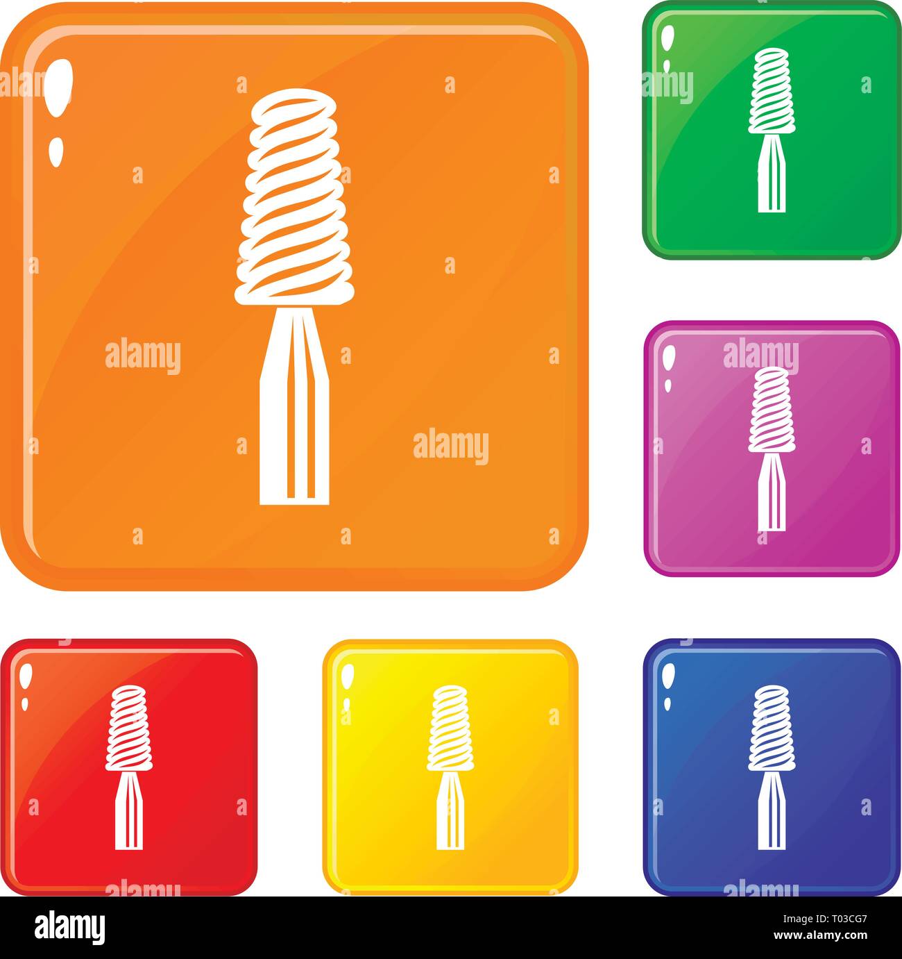 Tooth screw icons set vector color Stock Vector Image & Art - Alamy