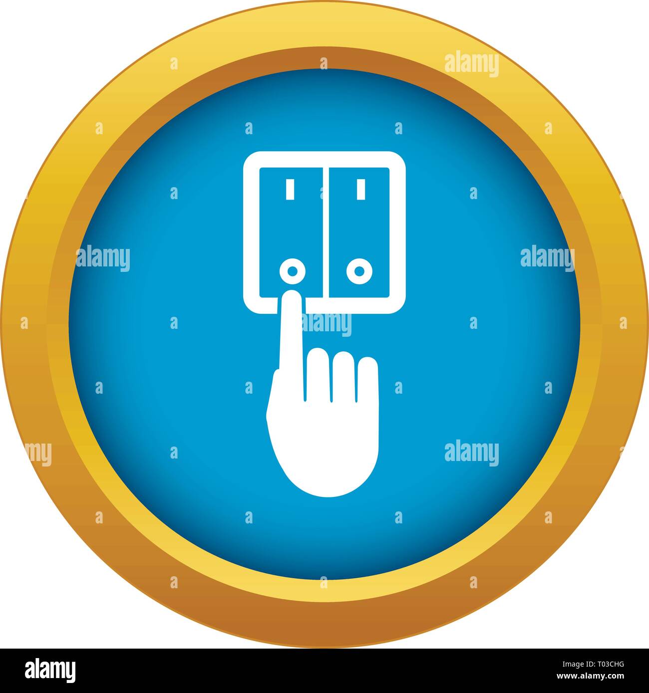 Hand switch light icon blue vector isolated Stock Vector Image & Art ...