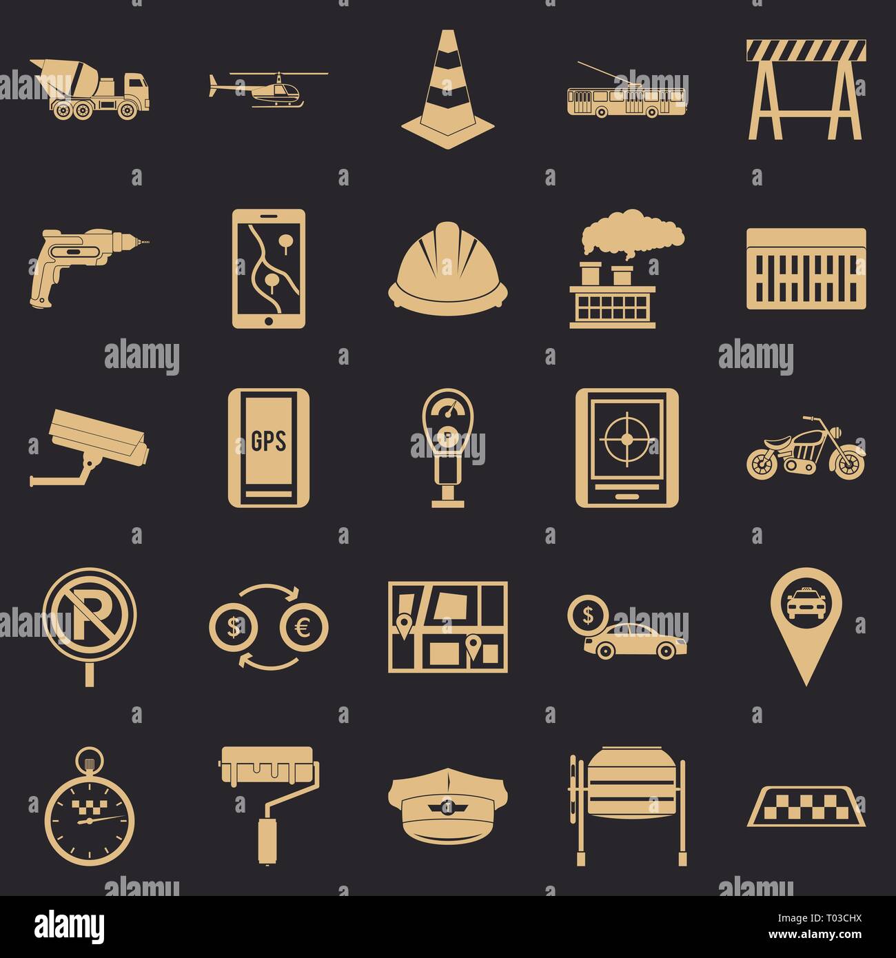 Mechanical engineering icons set, simple style Stock Vector Image & Art ...