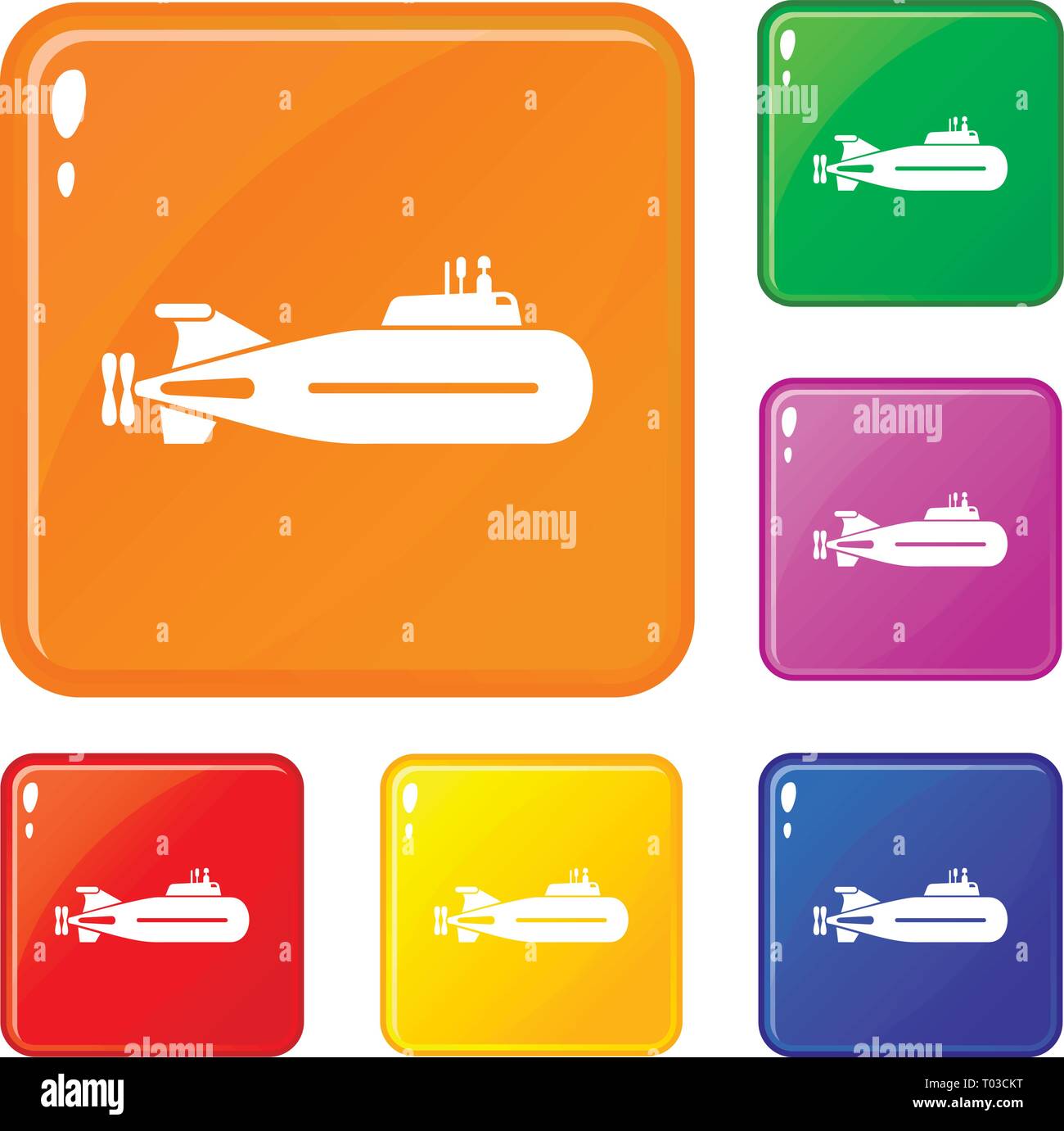 Fast submarine icons set vector color Stock Vector Image & Art - Alamy