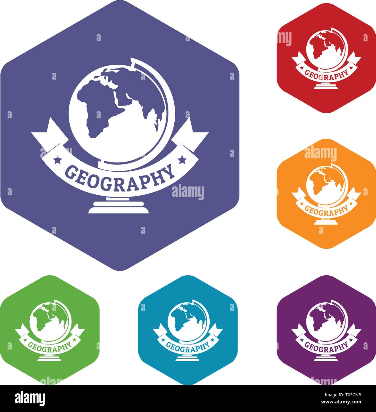 Geography icons vector hexahedron Stock Vector Image & Art - Alamy