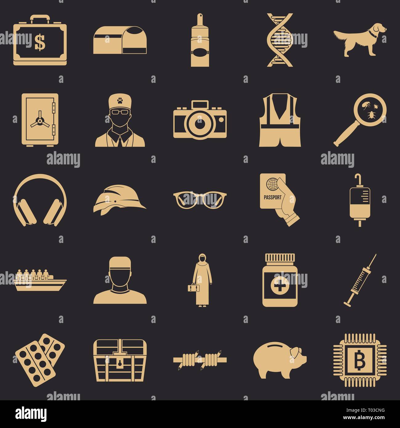 Shadowing icons set, simple style Stock Vector Image & Art - Alamy