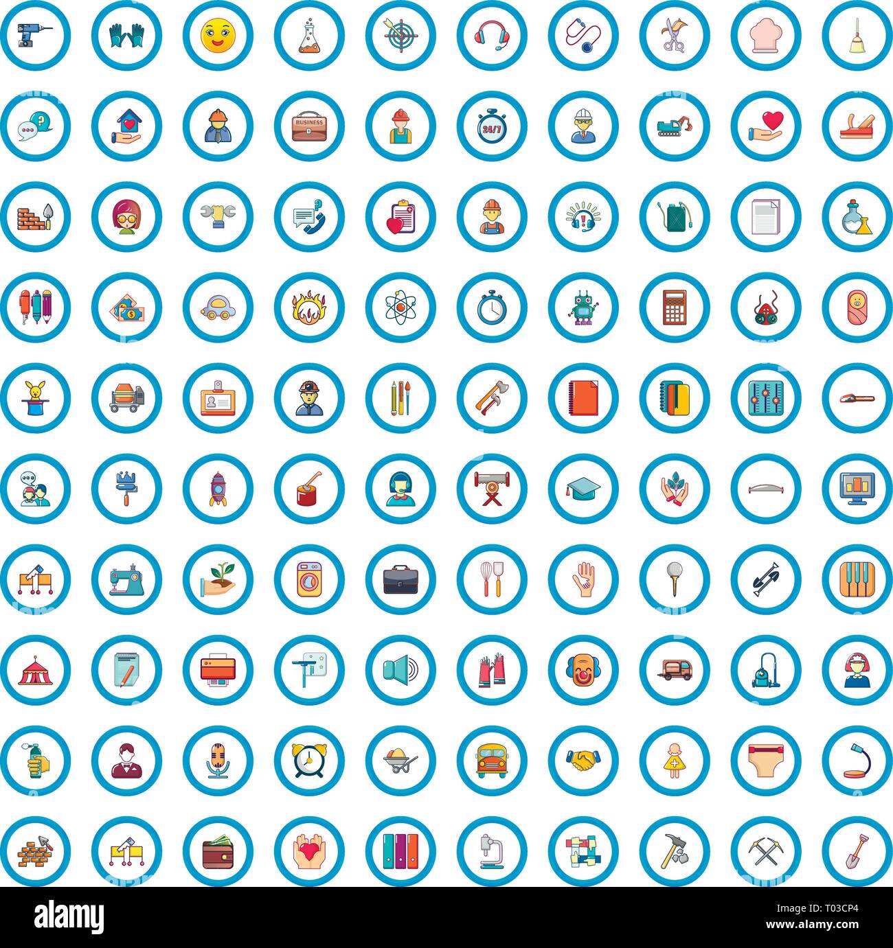 100 helper icons set, cartoon style Stock Vector Image & Art - Alamy