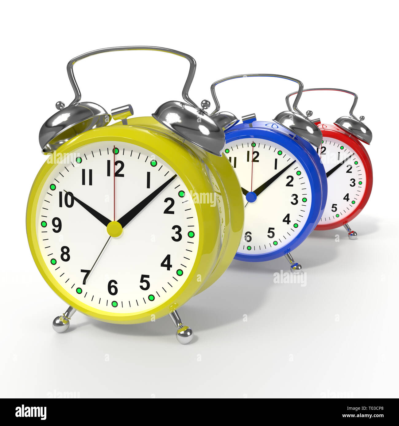 Group retro alarm clocks hi-res stock photography and images - Alamy