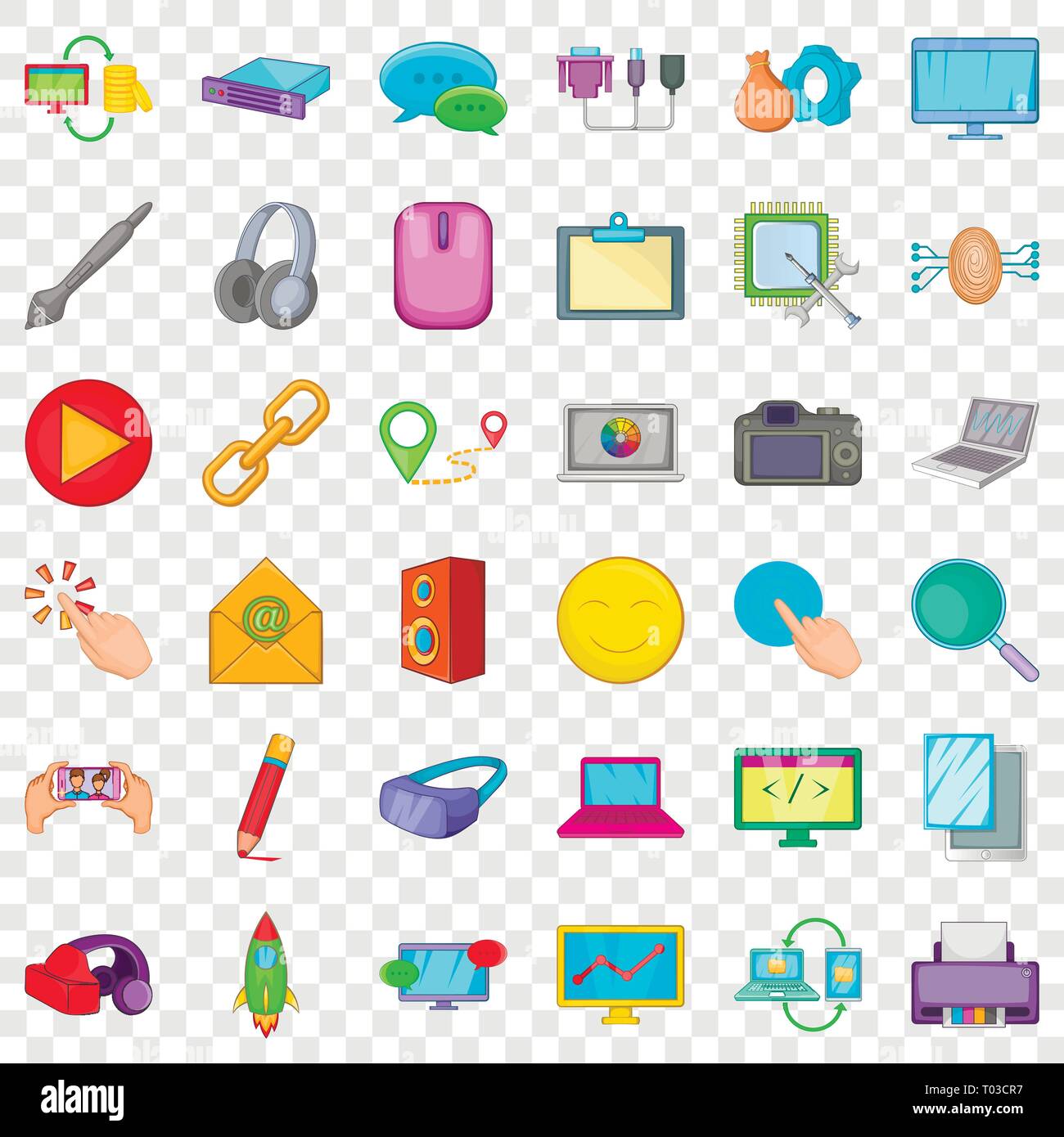 Computer icons set, cartoon style Stock Vector Image & Art - Alamy