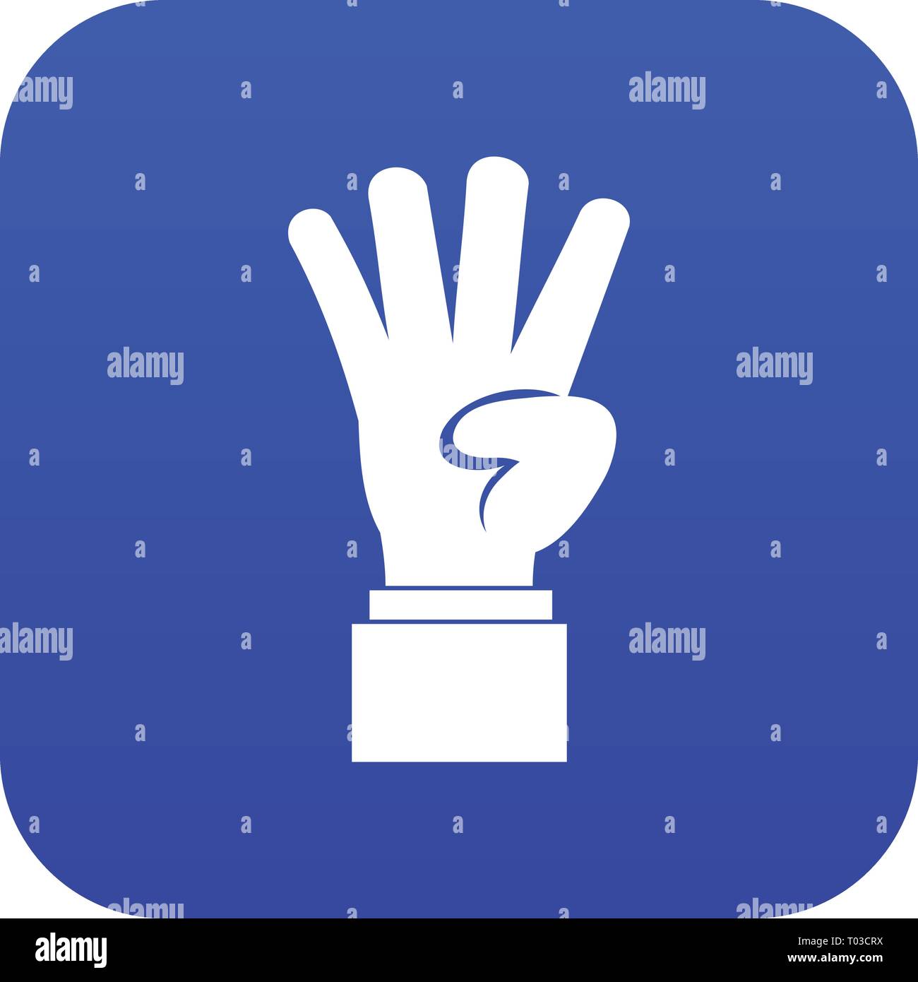 Hand showing number four icon digital blue Stock Vector Image & Art - Alamy