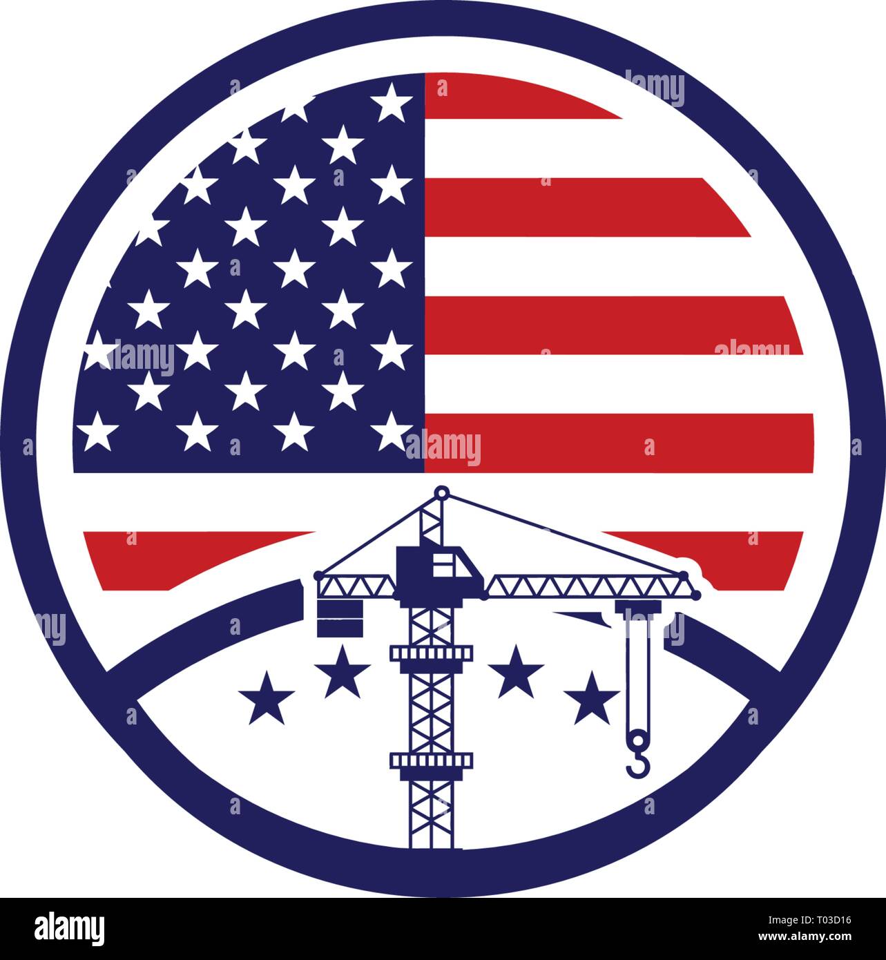 american contractor logo template vector illustration icon element ...