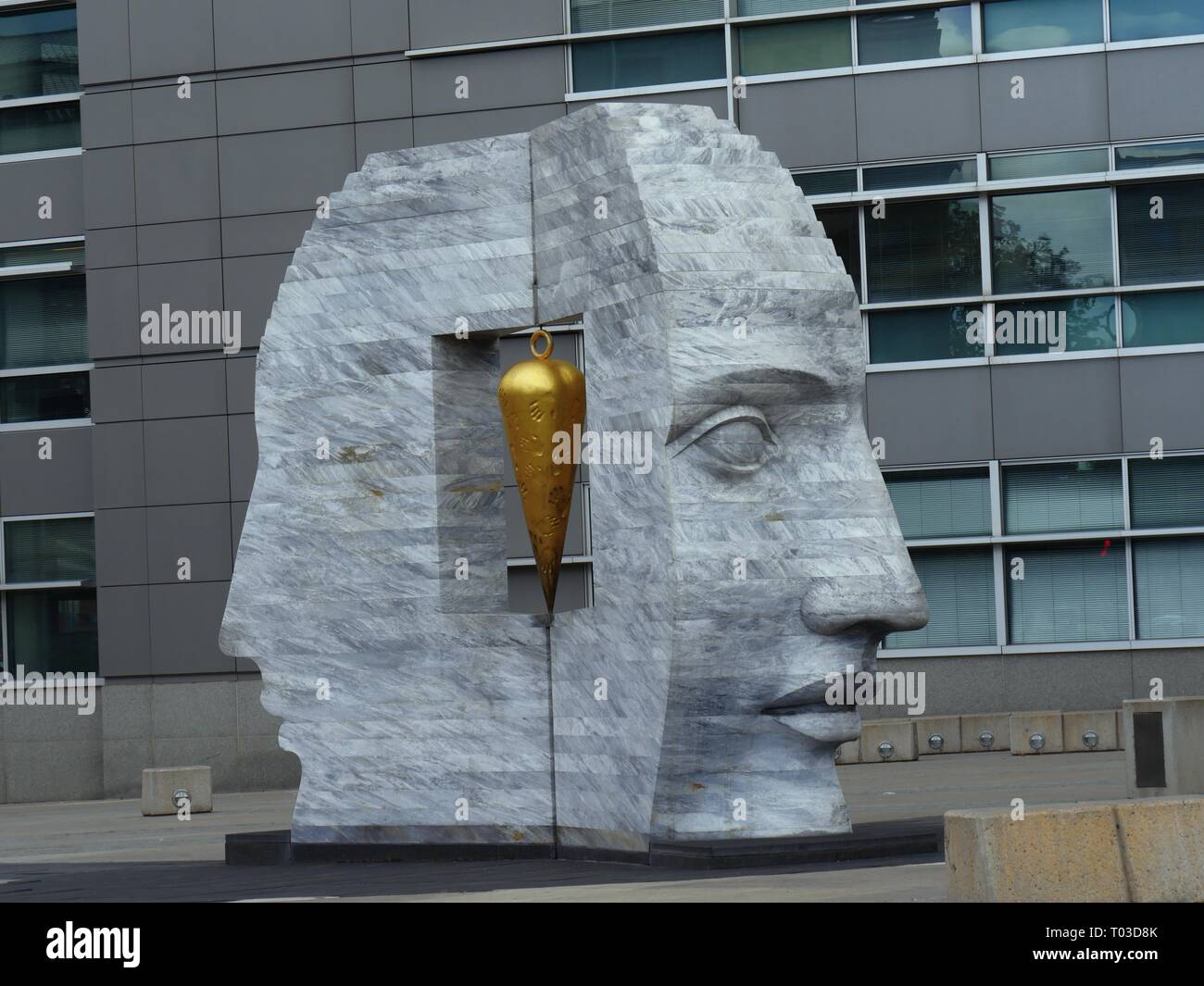 DENVER, COLORADO—OCTOBER 2017: Sculpture representing a double-headed ...
