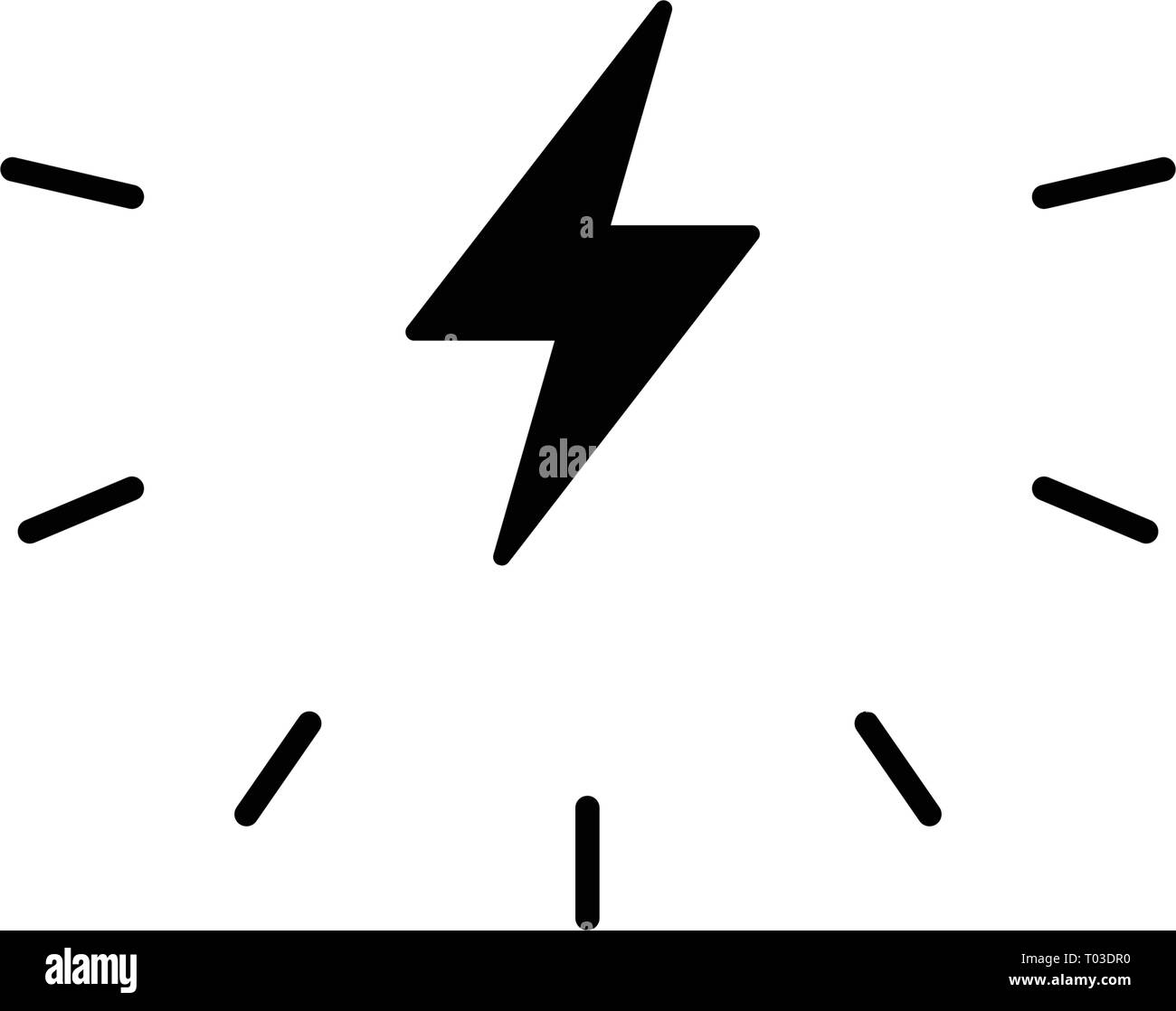 Lightning or flash icon with rays. Flash Vector illustration isolated ...