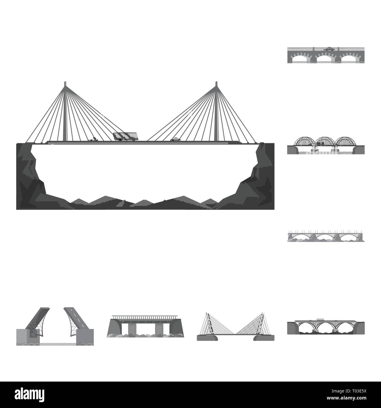 Isolated Object Of Design And Construct Sign Collection Of Design And Bridge Stock Symbol For 