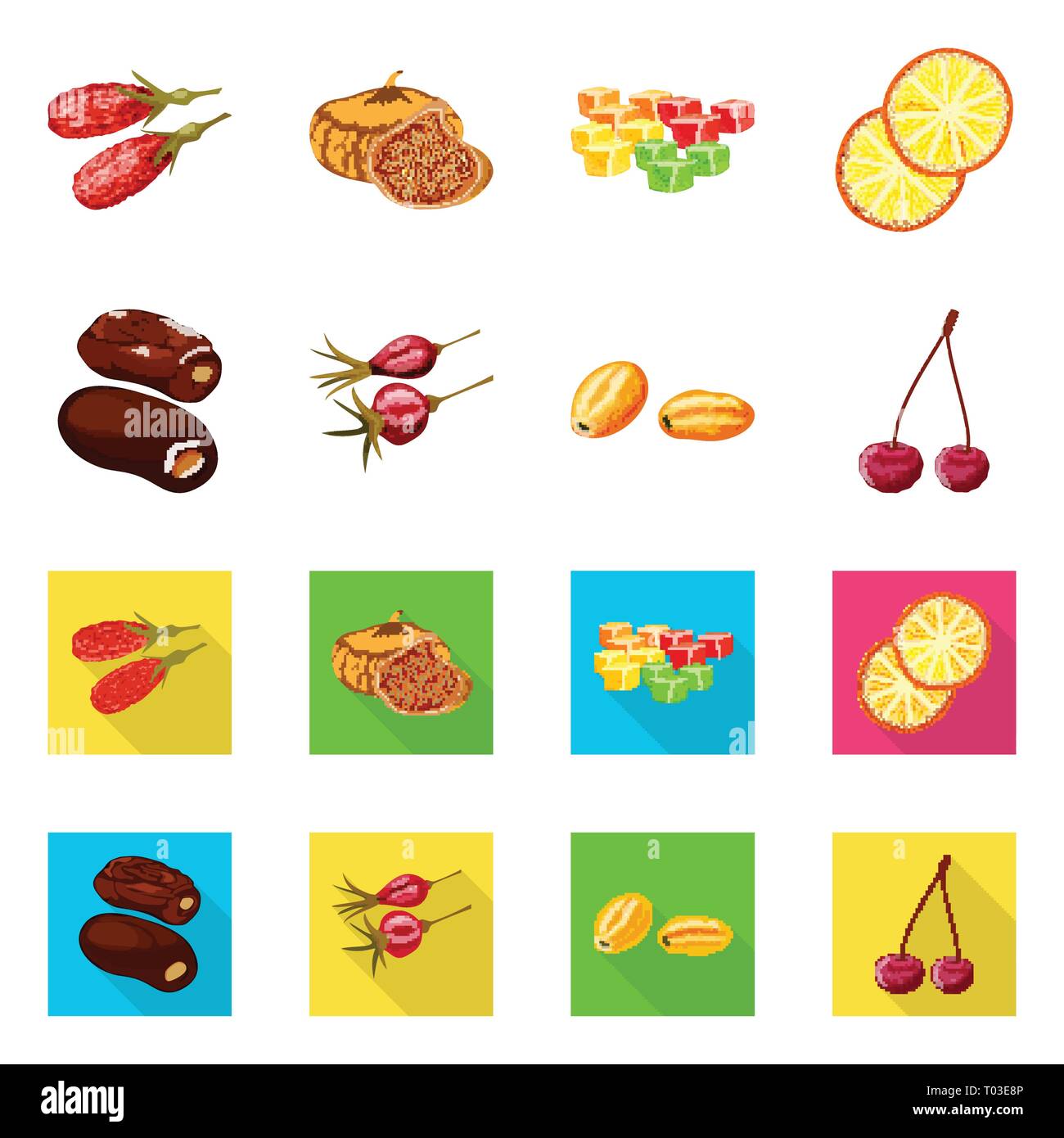 Vector illustration of food and raw logo. Set of food and nature vector ...