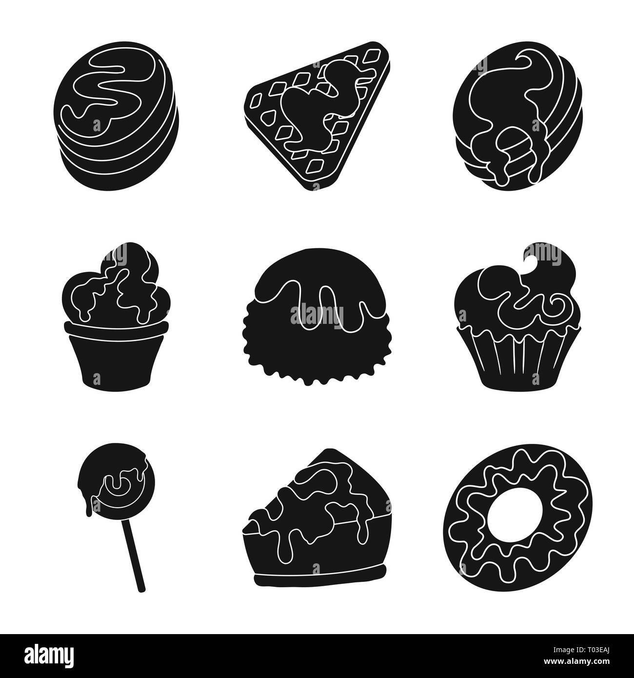 Vector design of sweetness and product icon. Set of sweetness and sweet ...
