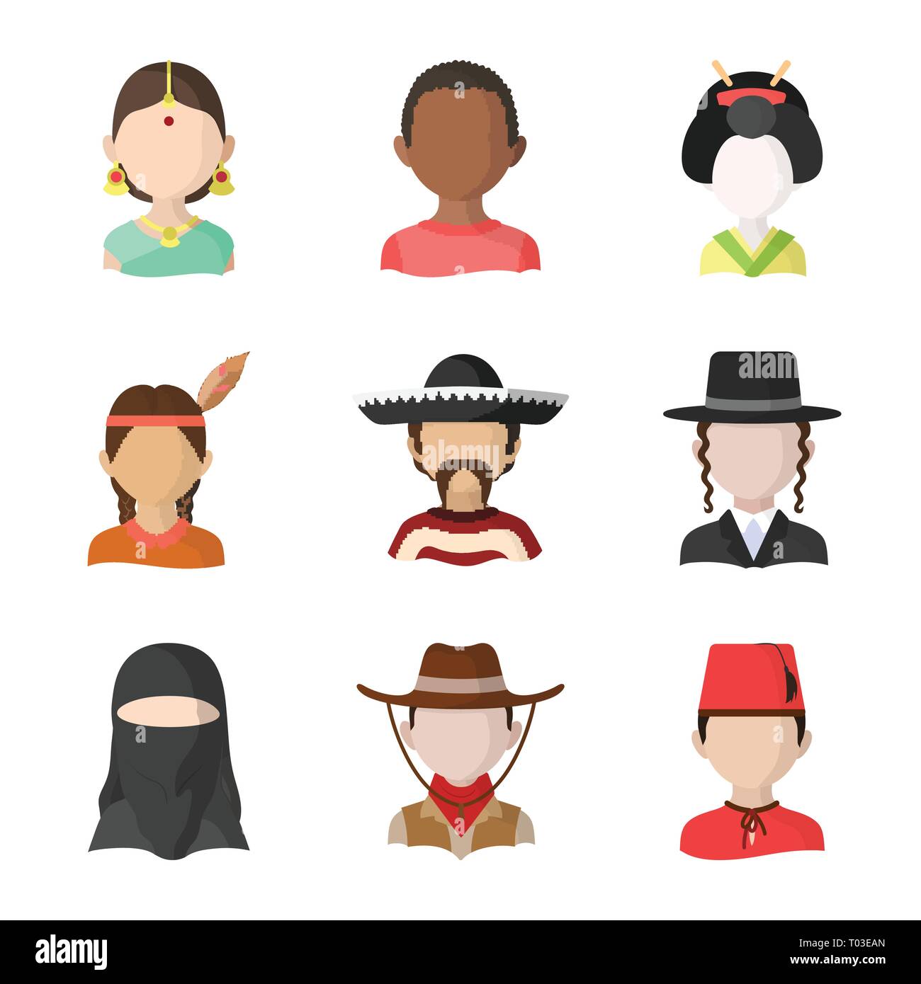 Vector design of nation and race symbol. Set of nation and user vector ...