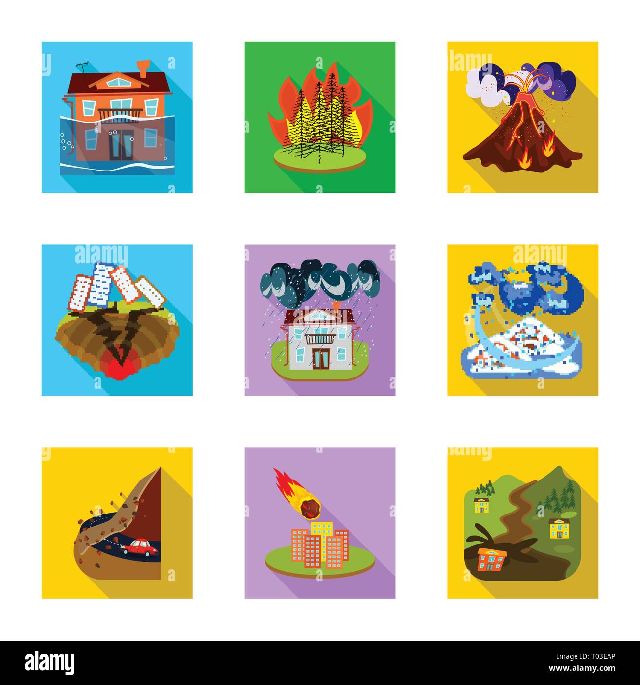 Vector design of collapse and environment icon. Collection of collapse ...