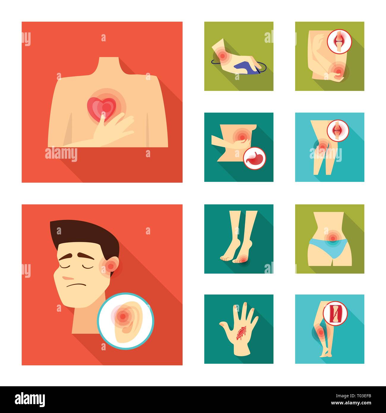 Vector illustration of damage and wound logo. Set of damage and ...