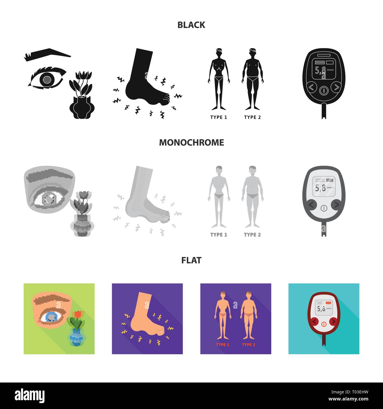 Diabetic foot and ankle Stock Vector Images - Alamy