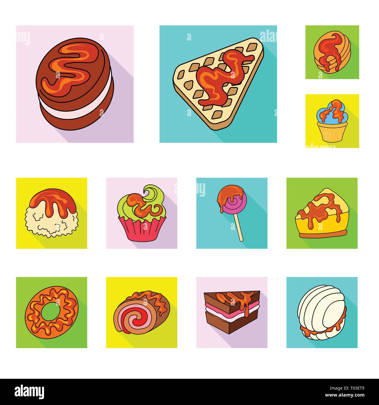 Vector design of confectionery and culinary icon. Set of confectionery ...