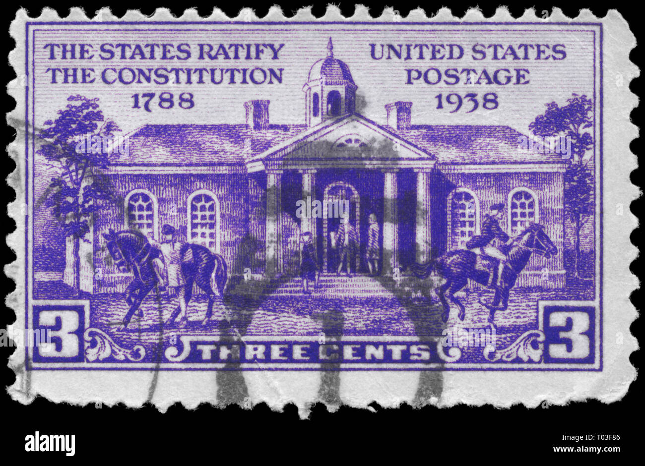 USA - CIRCA 1938: A Stamp printed in USA shows Old Capitol, Iowa City ...