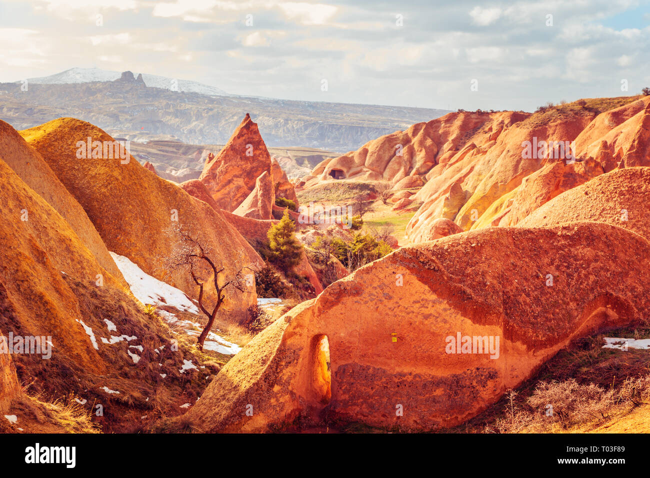 Red Valley in Cappadocia, Turkey. Amazing mountain landscape Stock ...