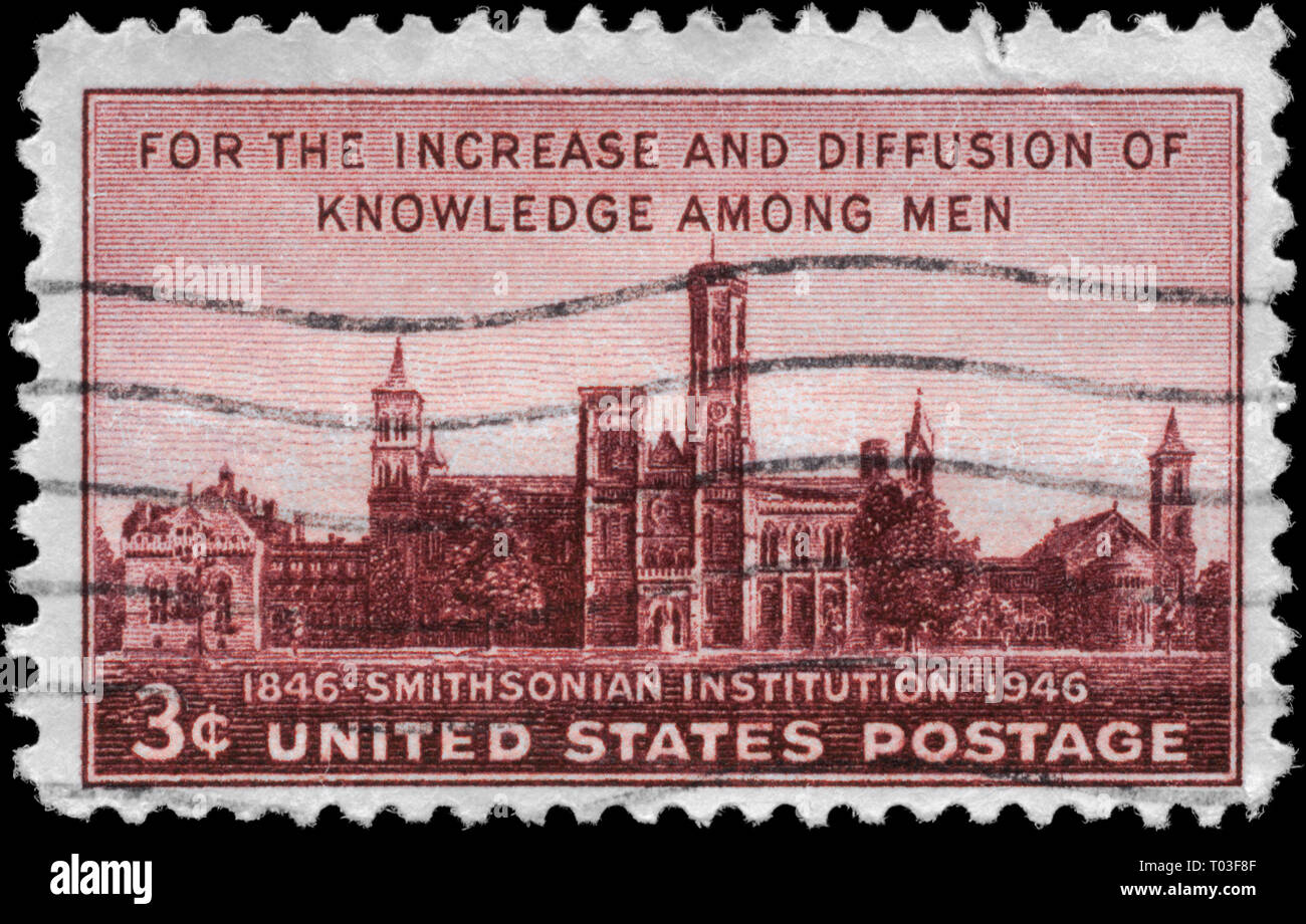 USA - CIRCA 1946: A Stamp printed in USA shows Smithsonian Institution ...