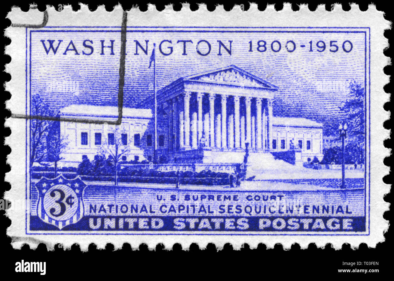 USA - CIRCA 1950: A Stamp printed in USA shows Supreme Court Building ...