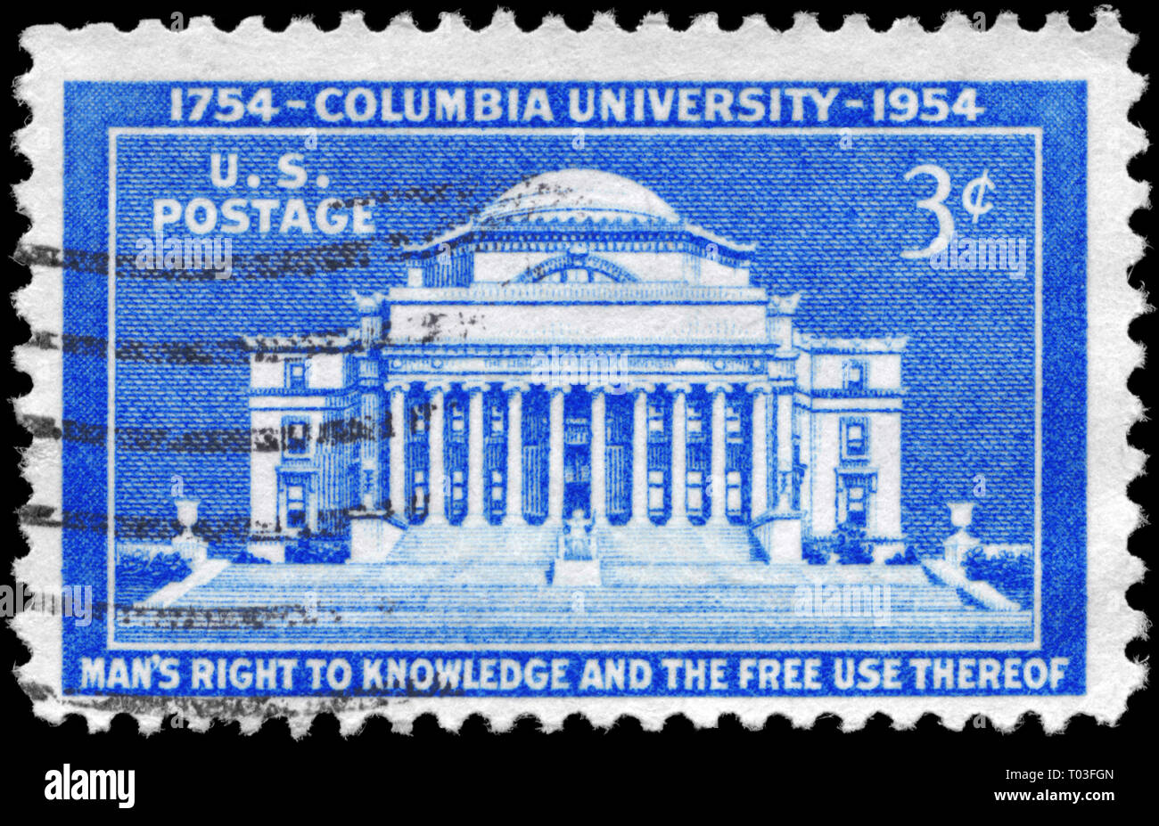 USA - CIRCA 1954: A Stamp printed in USA shows Low Memorial Library ...