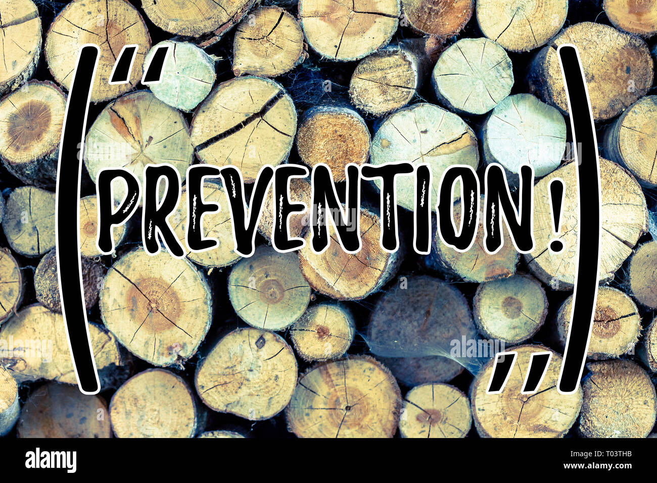 Text sign showing Prevention. Business photo text Stopping something ...