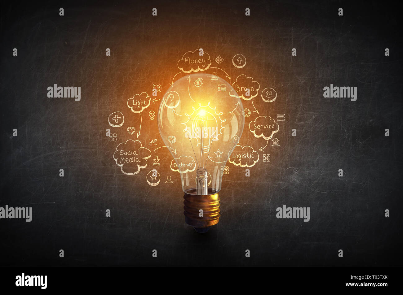 Idea icon set solution hi-res stock photography and images - Alamy