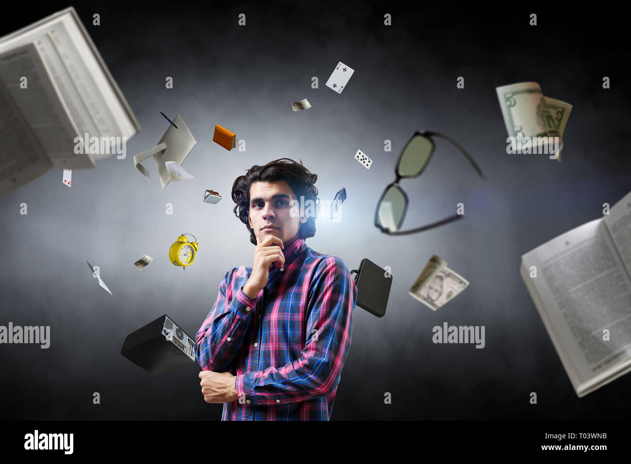 Thoughtful handsome male Stock Photo - Alamy