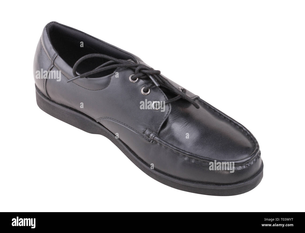 One black Shoe Isolated Stock Photo - Alamy