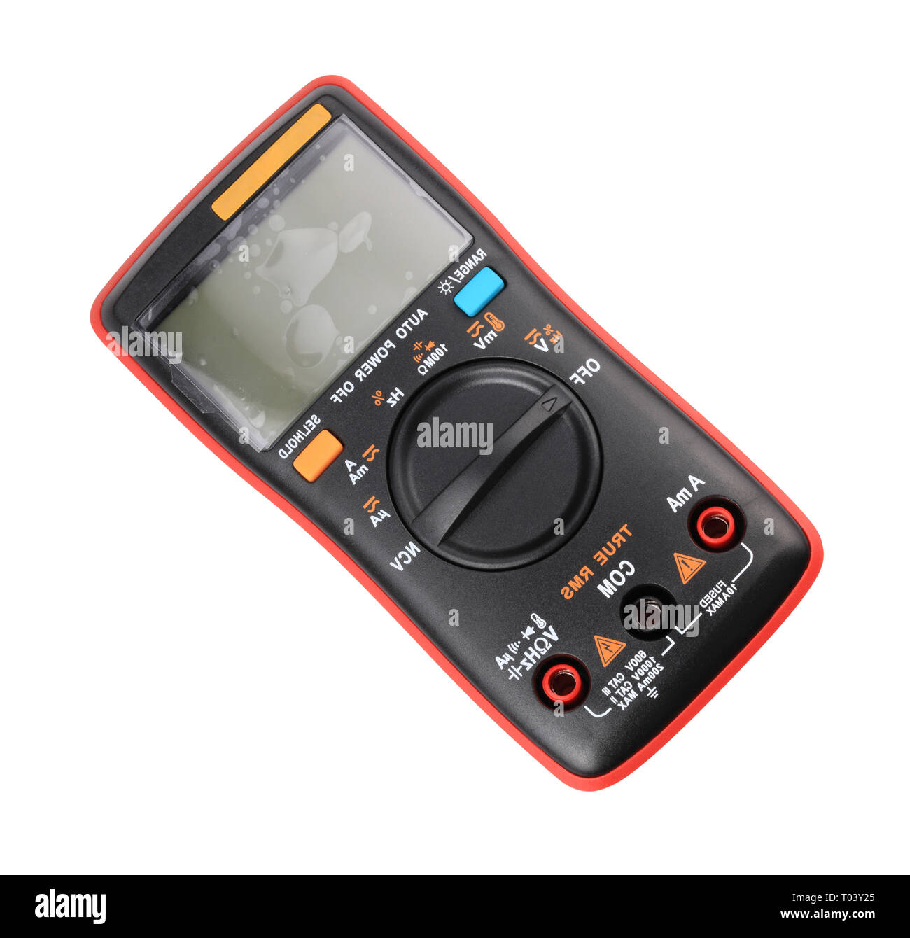 black digital multimeter isolated on white background at dry day Stock ...