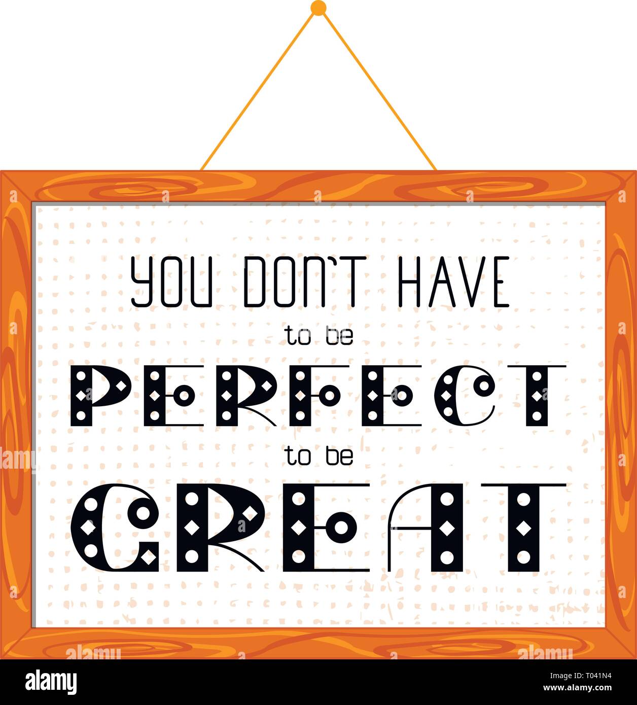 Lettering With Affirmations In A Wooden Frame Hanging On The Wall