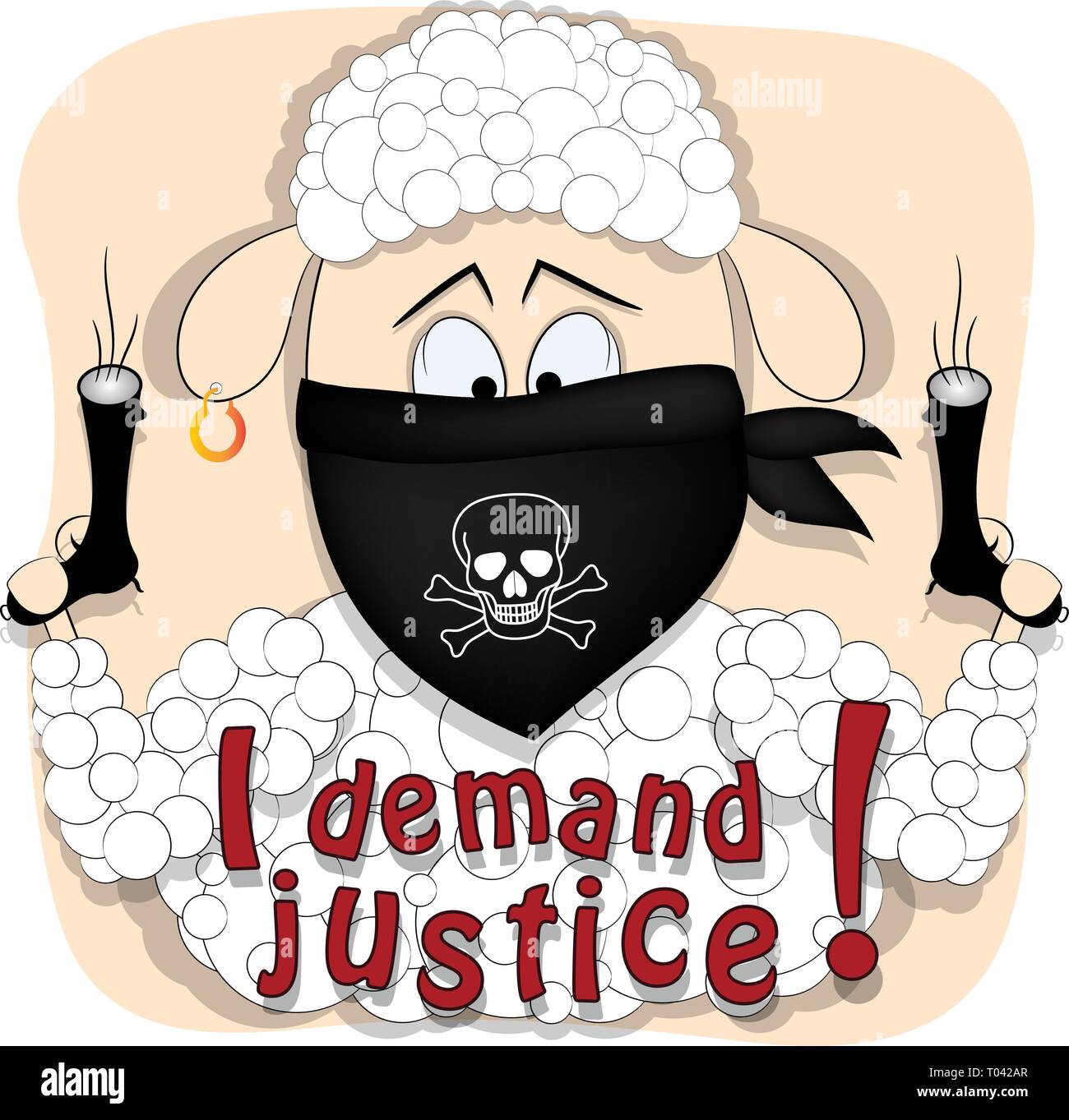 Sheep with guns. Cartoon vector illustration. Sticker Stock Vector ...