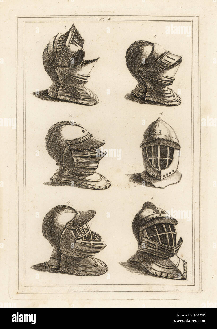 Helmets from the Tower of London. Black helmet with visor 1,2, and ...