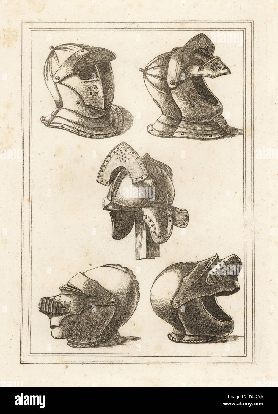 Helmets from the Tower of London. Black helmet with visor 1,2, Oliver ...