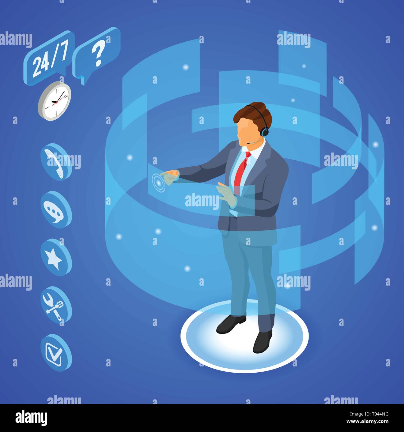 Man online support vector Stock Vector Images - Alamy