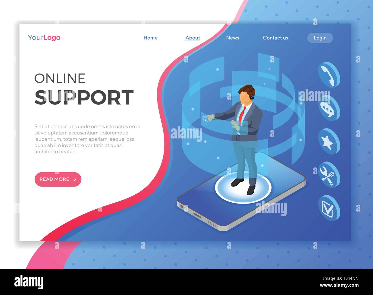 Business support assistance man Stock Vector Images - Alamy