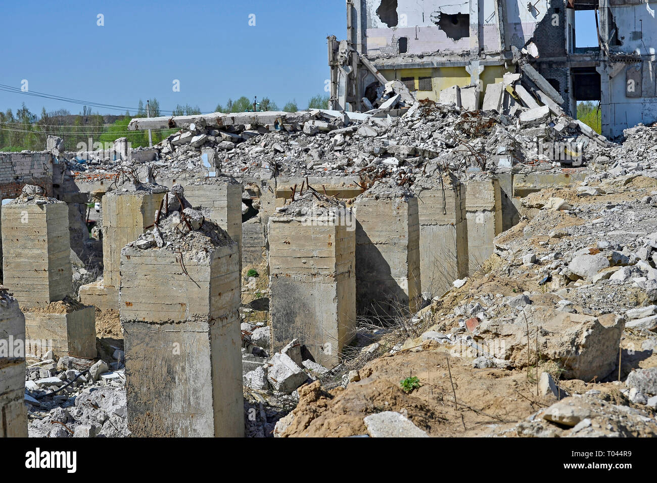 The remains of the concrete Foundation of a large structure in the form ...