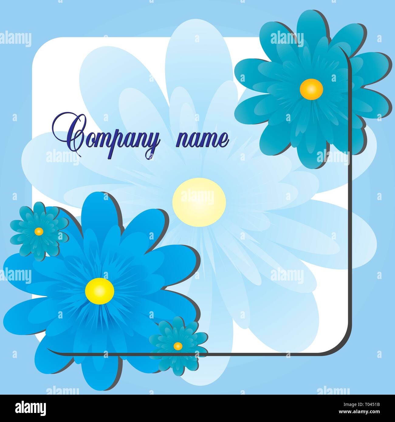 Background with blue gerberas flowers, vector illustration Stock Vector ...