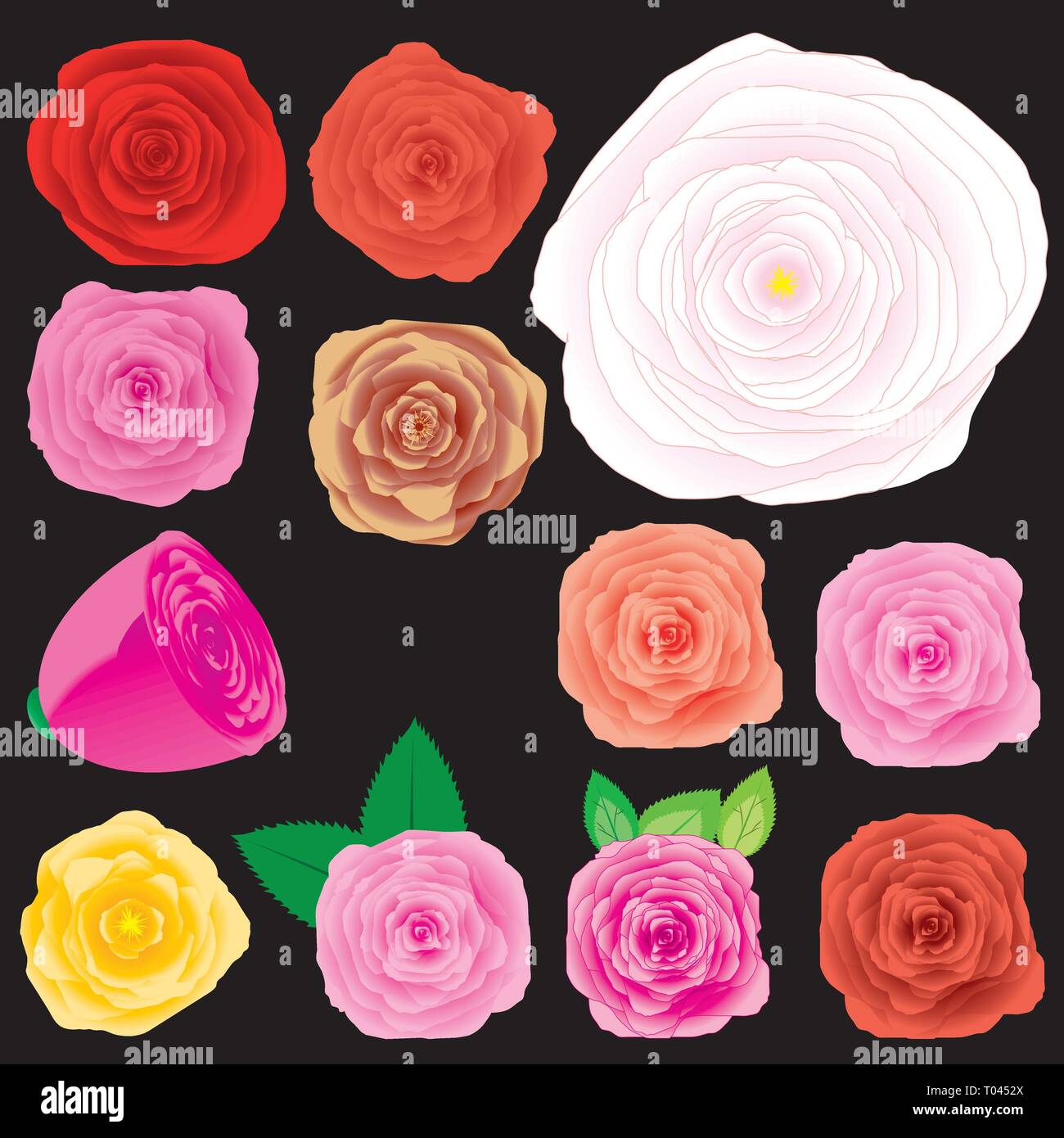 Set of different roses, vector illustration Stock Vector Image & Art ...