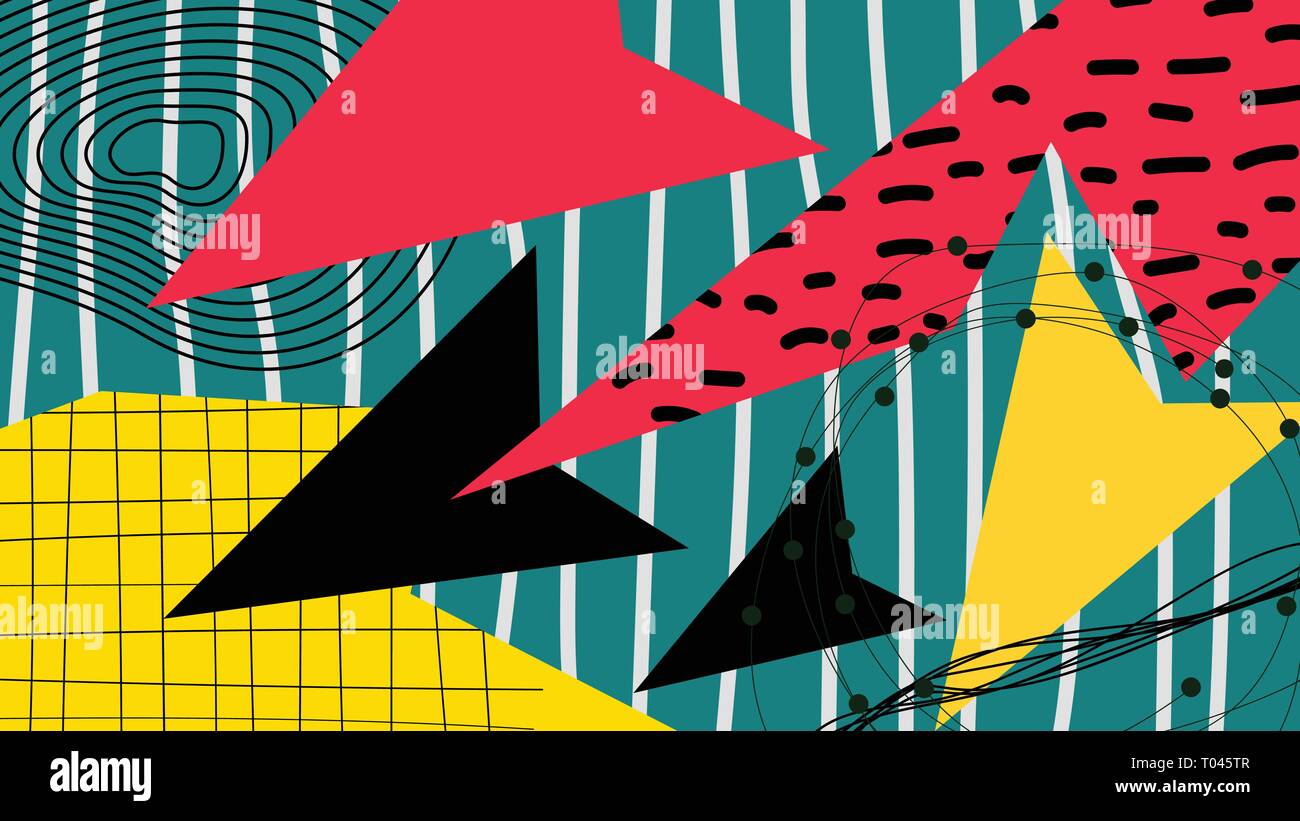 abstract background Creative doodle art header with different shapes ...