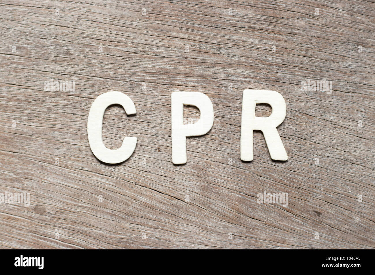 Alphabet letter in word CPR (abbreviation of Cardiopulmonary ...