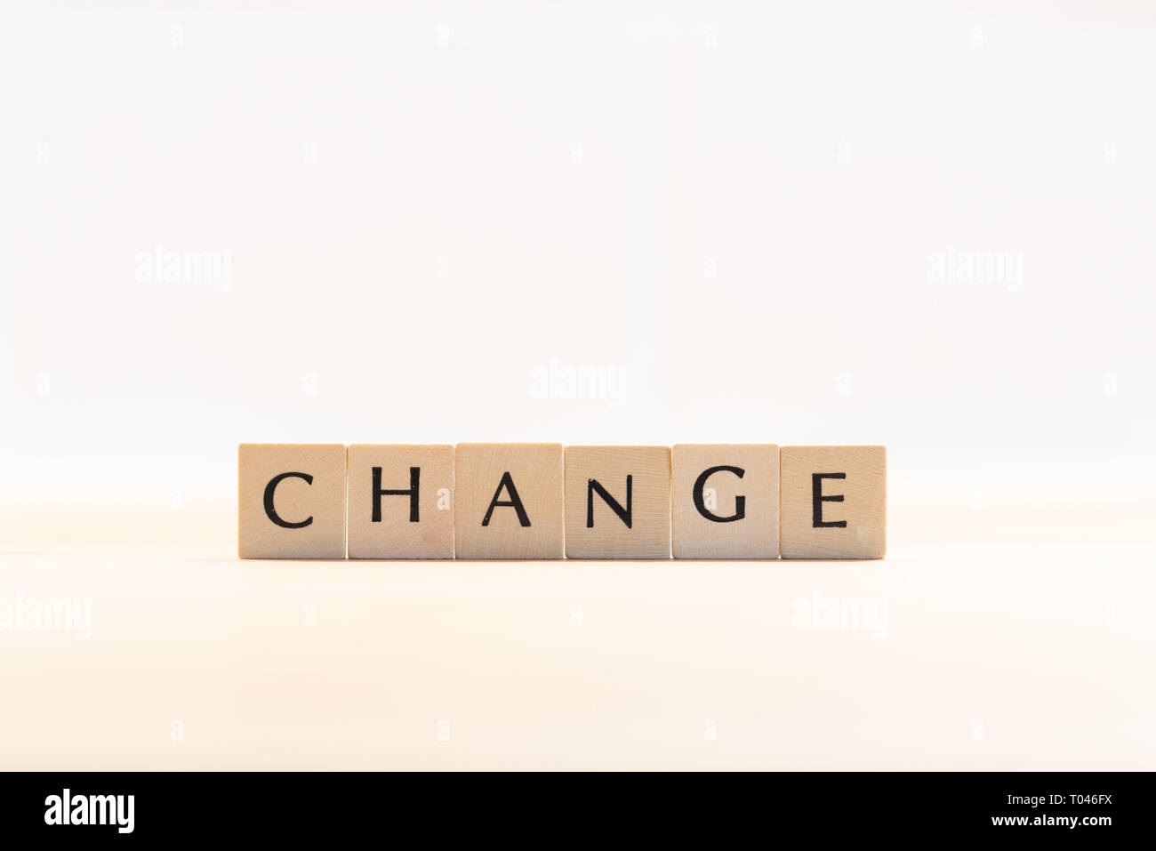 Wooden letters form the word Change. Symbolic image for personality ...