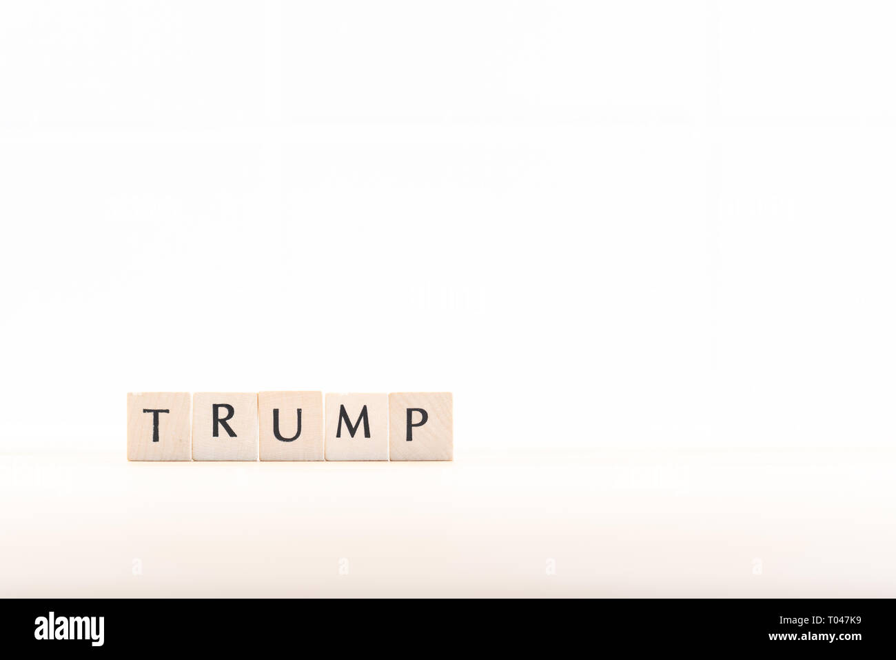 Wooden letters form the word Trump. Political concepts Stock Photo - Alamy