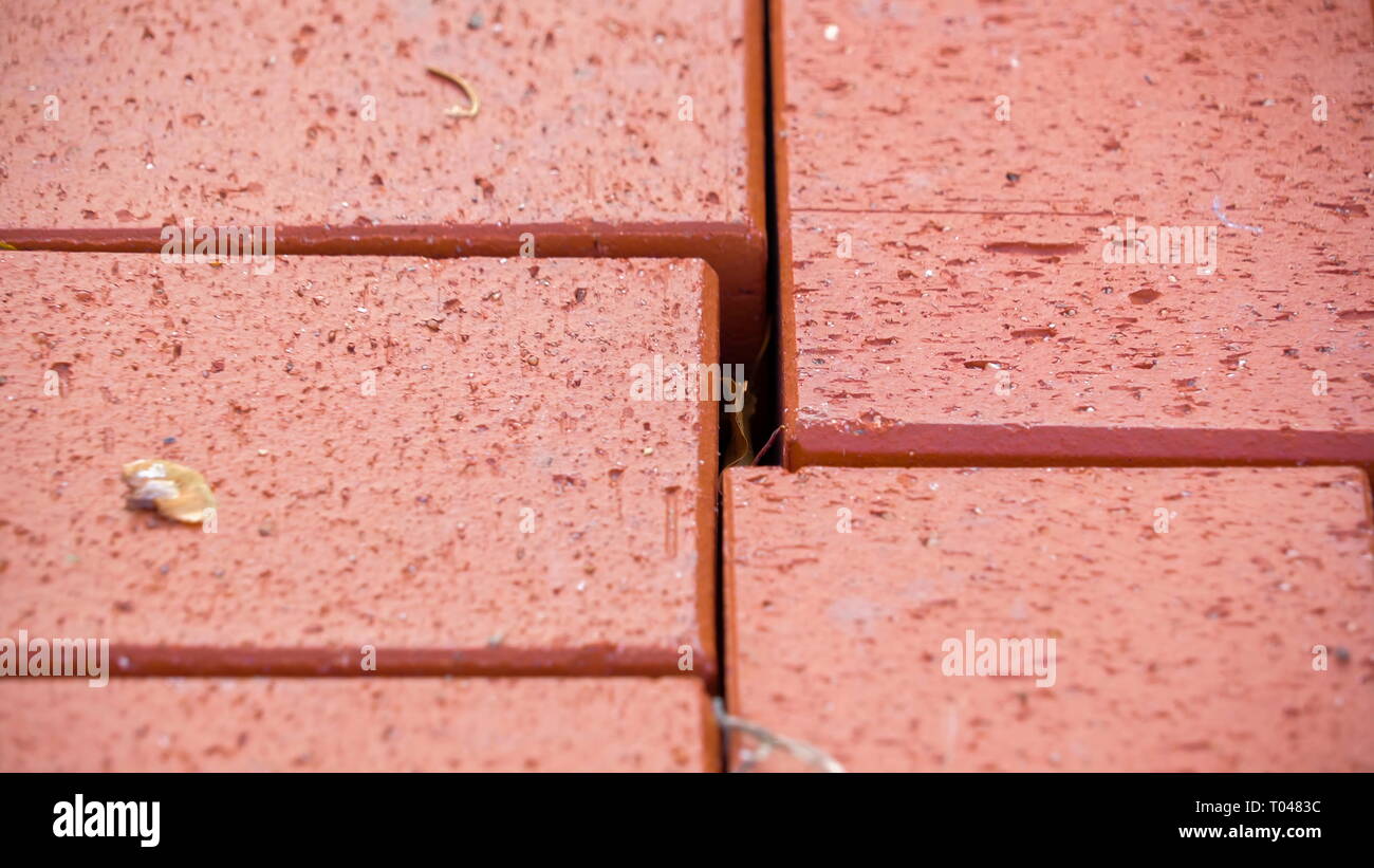The top of the red bricks with some dust on it these bricks are to be ...