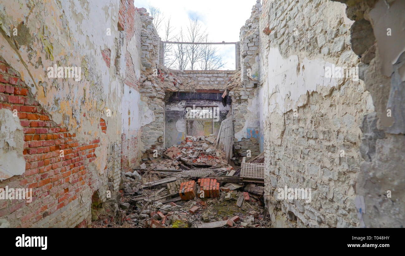 Closer look of the rubbles from the ruined houses the aftermath of the ...