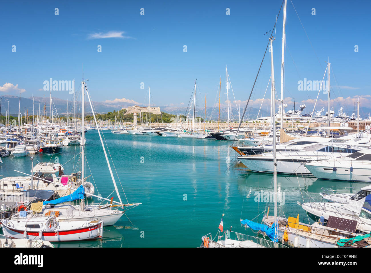Antibes, France, September 11, 2018: View on Port Vauban in the French ...