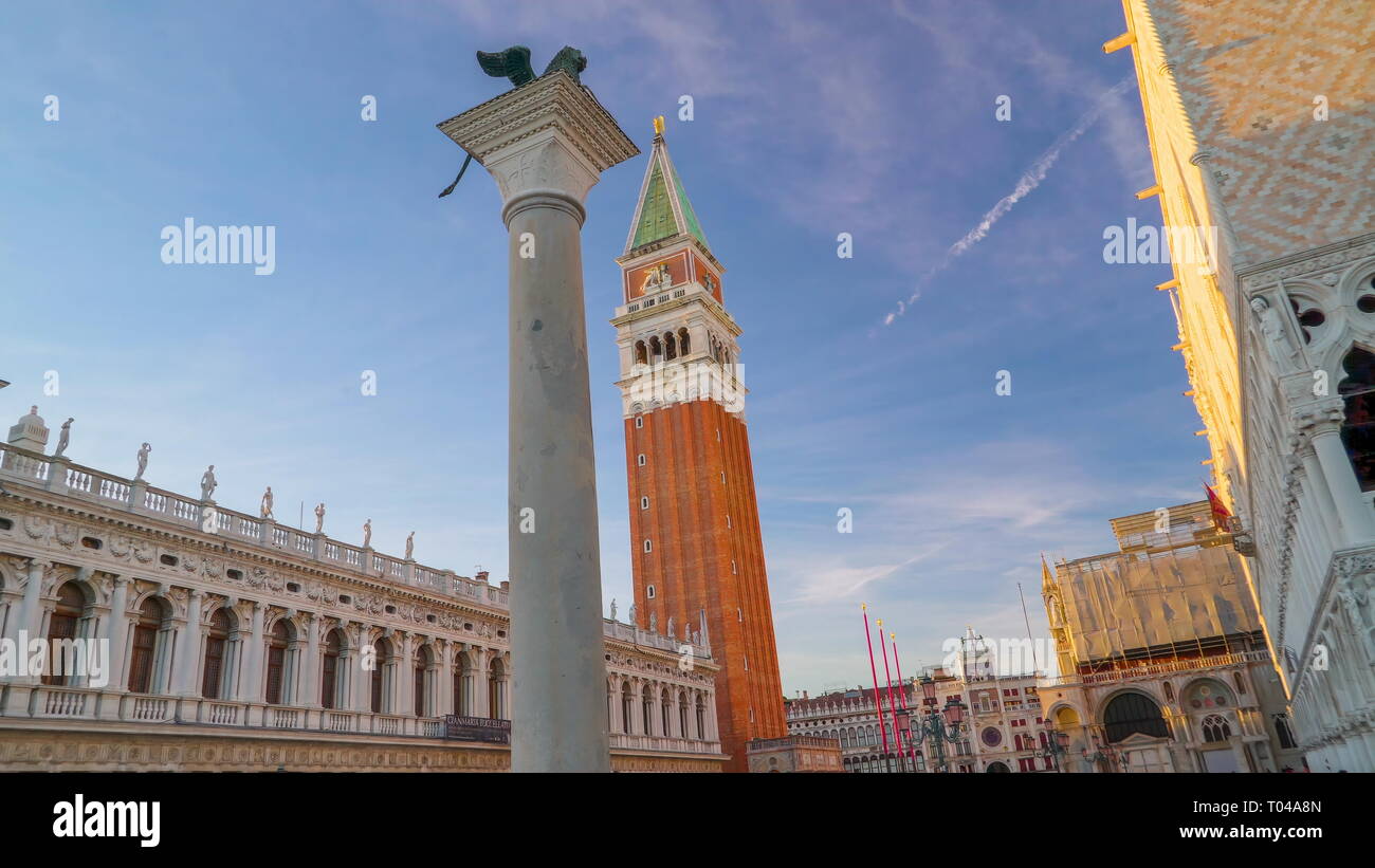 The tal tower of the Palace of Ducale in Venice it is one of the famous ...
