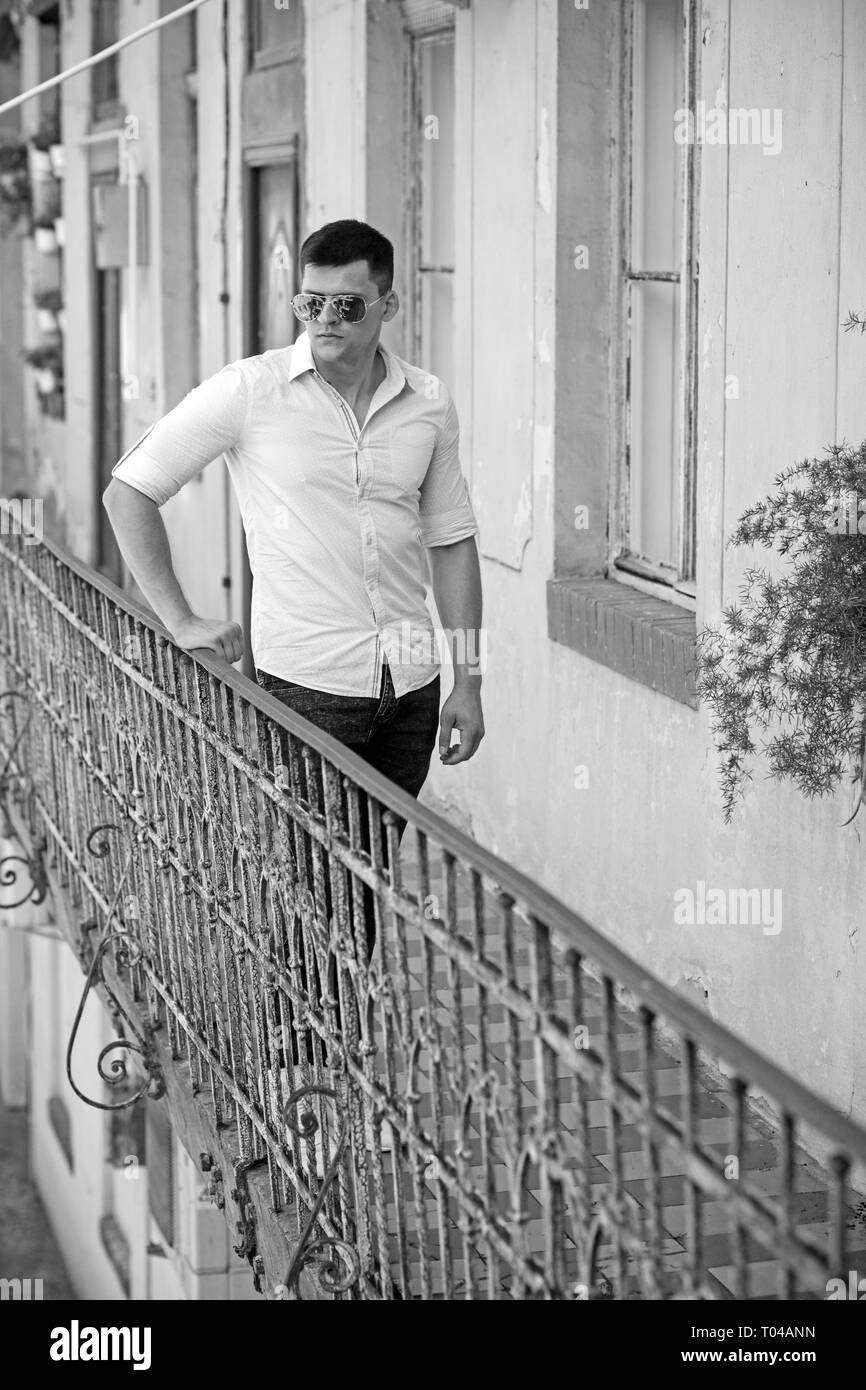 Balcony View Black and White Stock Photos & Images - Alamy